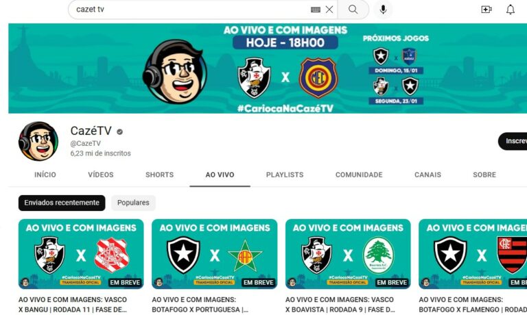 Como assistir Campeonato Carioca no canal do Casimiro em 2023