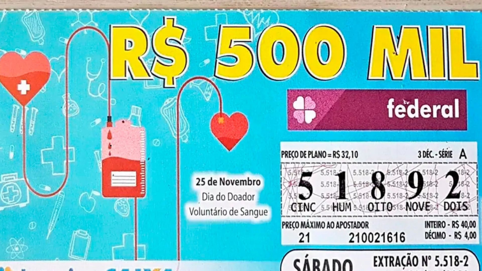 Resultado da Loteria Federal 6067 de quarta (20/05/26)